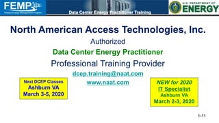 Data center energy practitioner (dcep) certification training 2020 | PPT