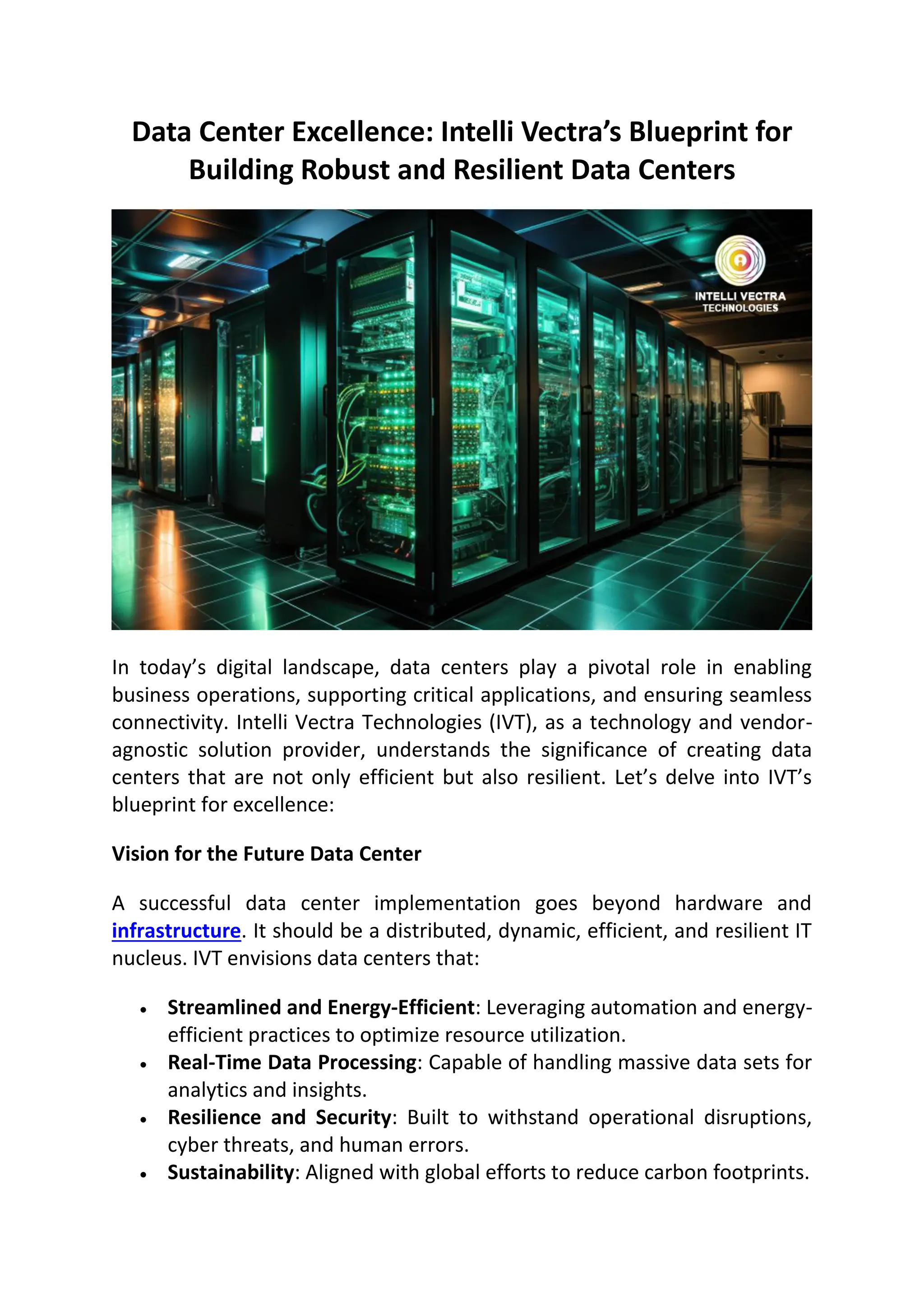 Data Center Excellence-Intelli Vectras Blueprint for Building Robust and Resilient Data Centers.pdf