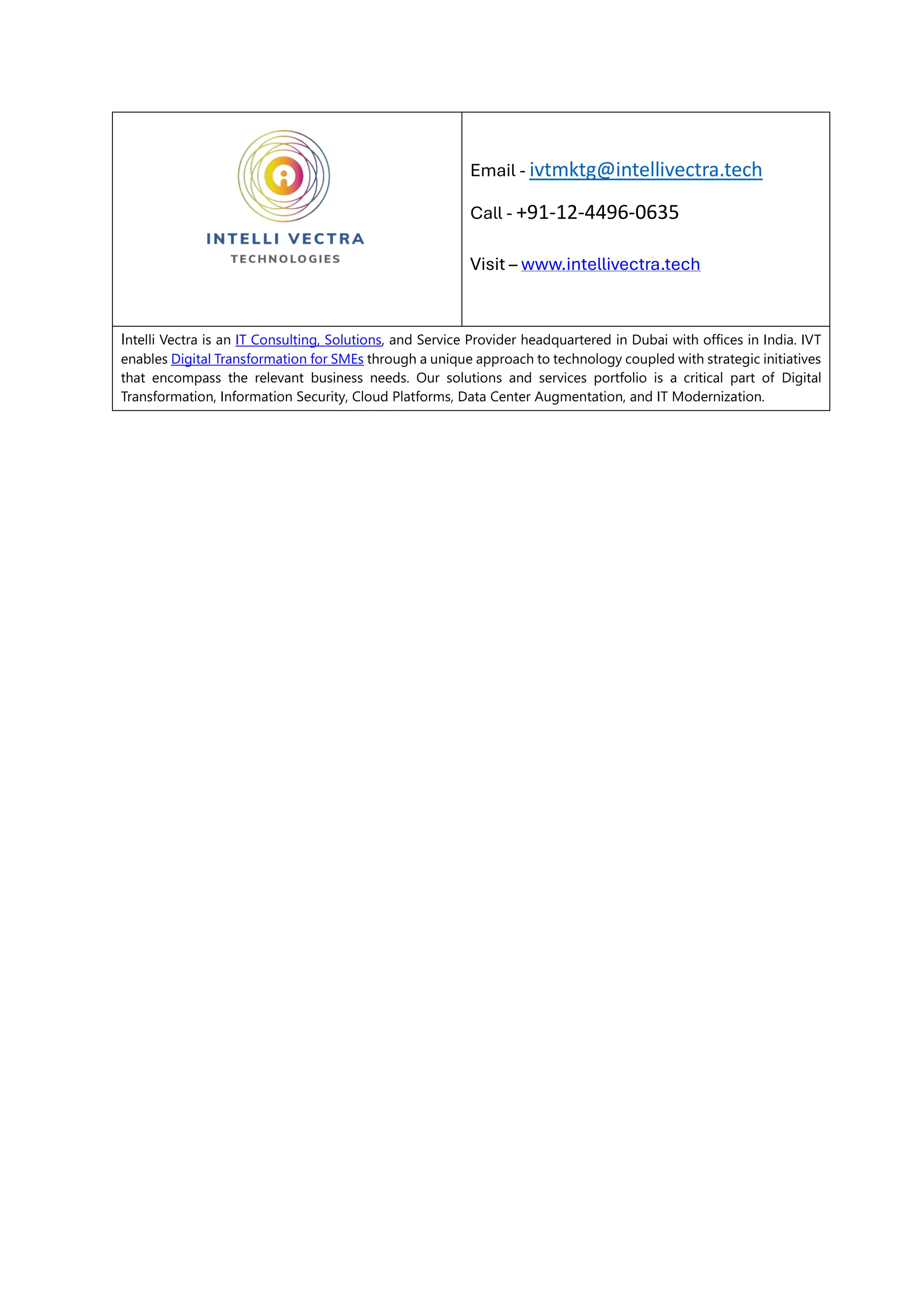 Data Center Excellence-Intelli Vectras Blueprint for Building Robust ...