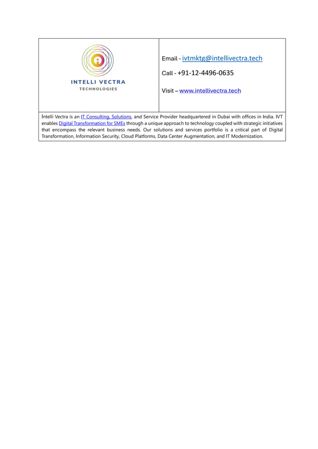 Data Center Excellence-Intelli Vectras Blueprint for Building Robust ...