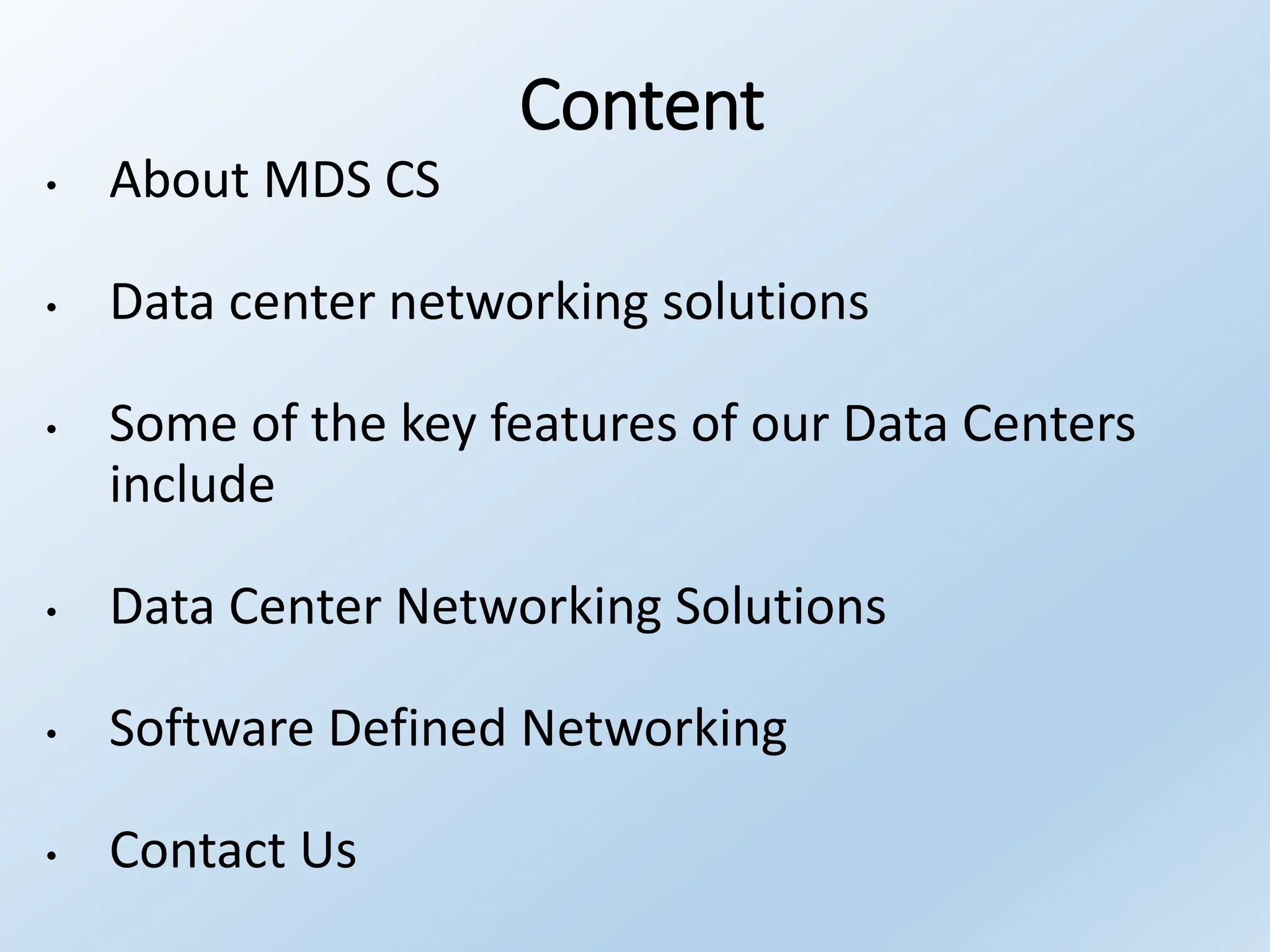 Mds Cs Data Center Networking Solutions Ppt
