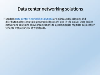 MDS CS Data center networking solutions. | PPT
