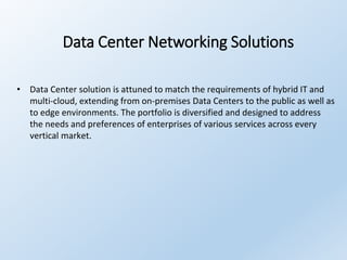 MDS CS Data center networking solutions. | PPT