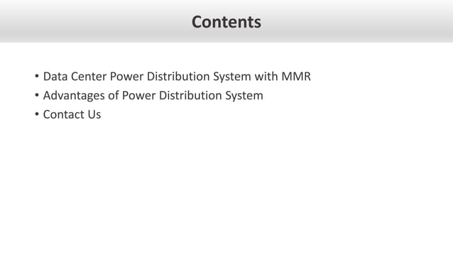 Data Center Power Distribution Unit | PPTX