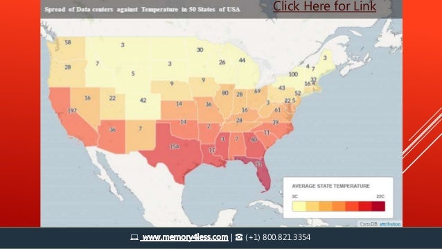This Map Shows the Spread of Data centers against Temperature in 50 ...