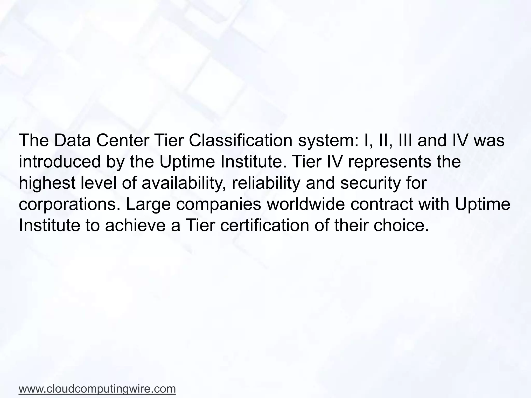 Data Center Tiers : Tier 1, Tier 2, Tier 3 and Tier 4 data center tiers ...