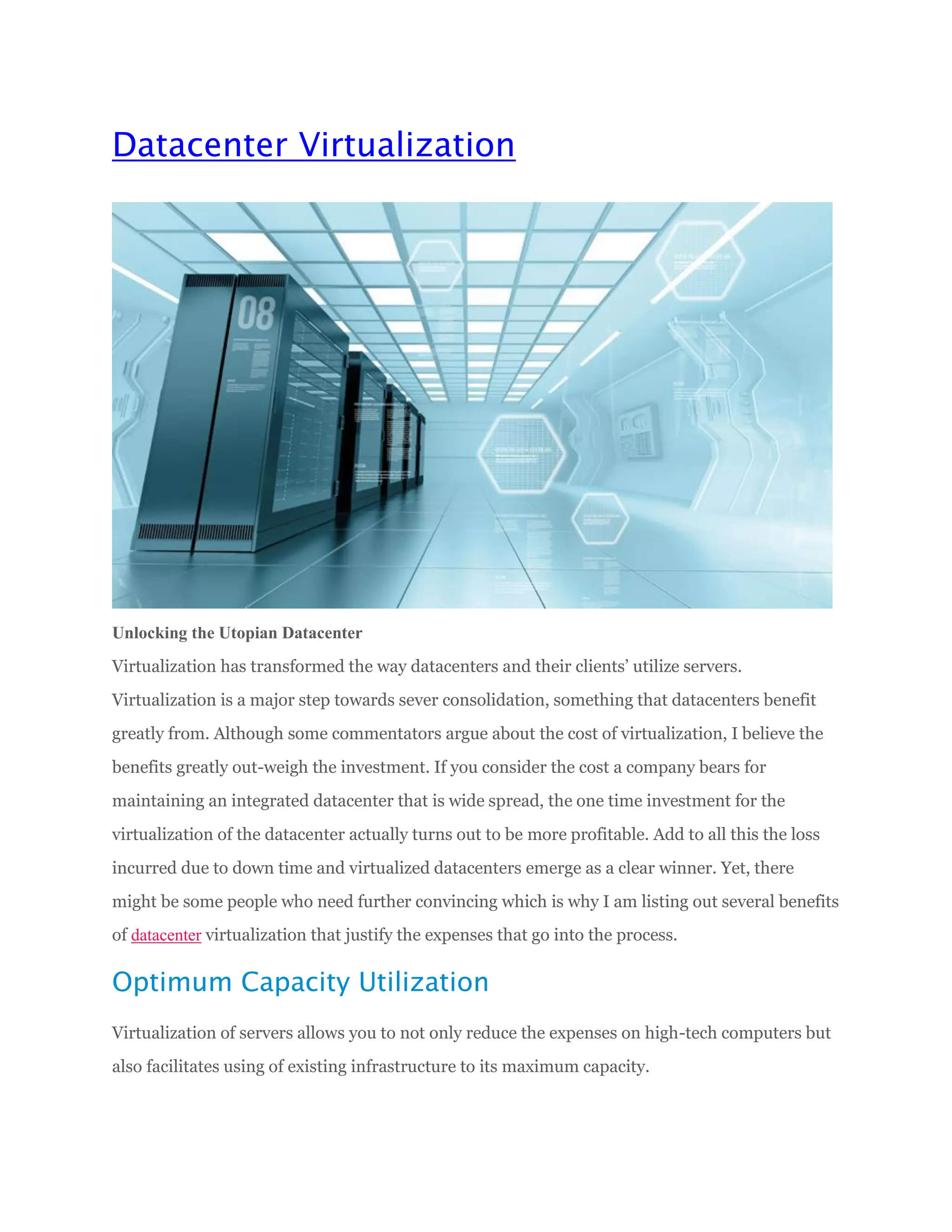 Datacenter virtualization | PDF