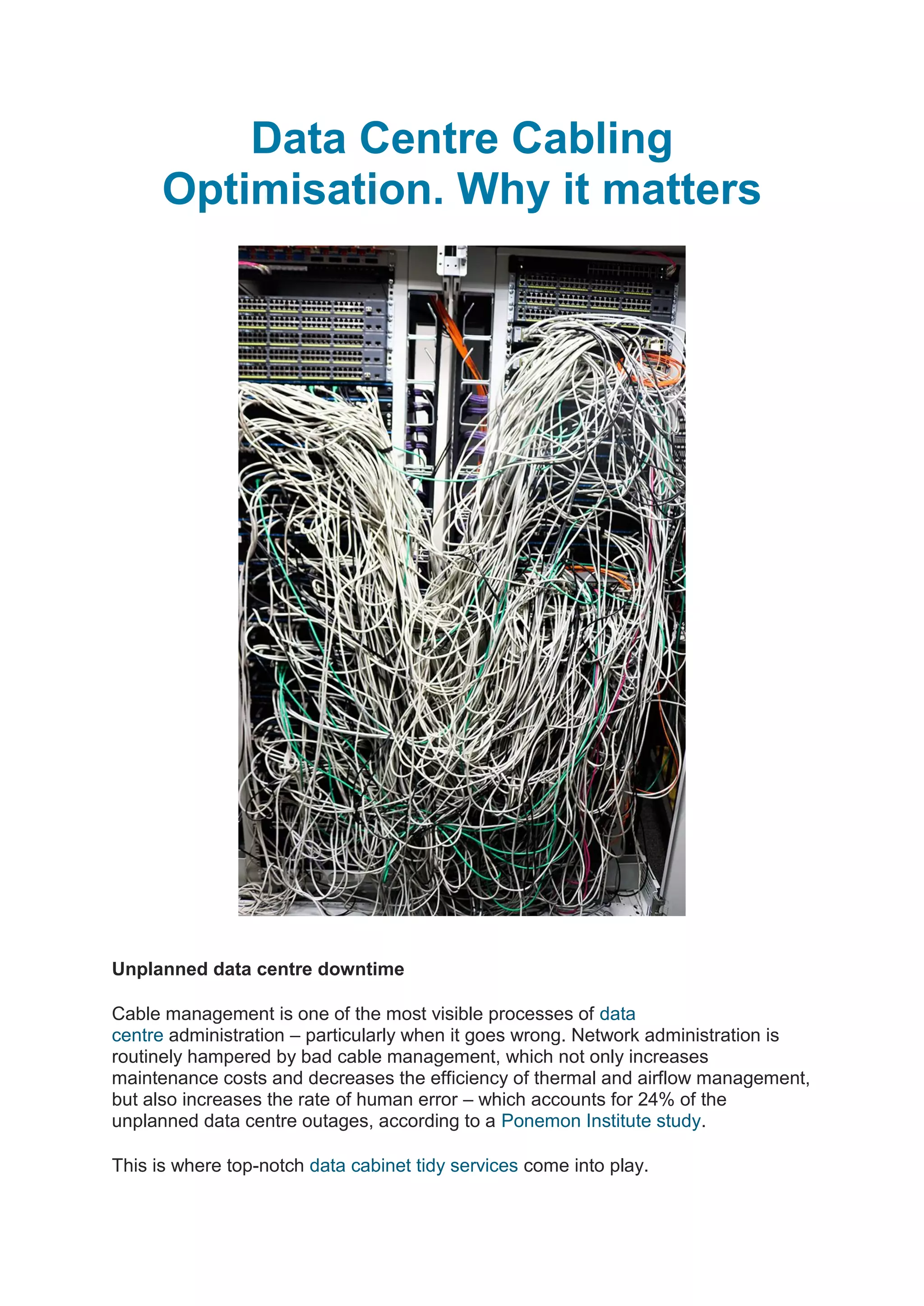 Data centre cabling optimisation | PDF
