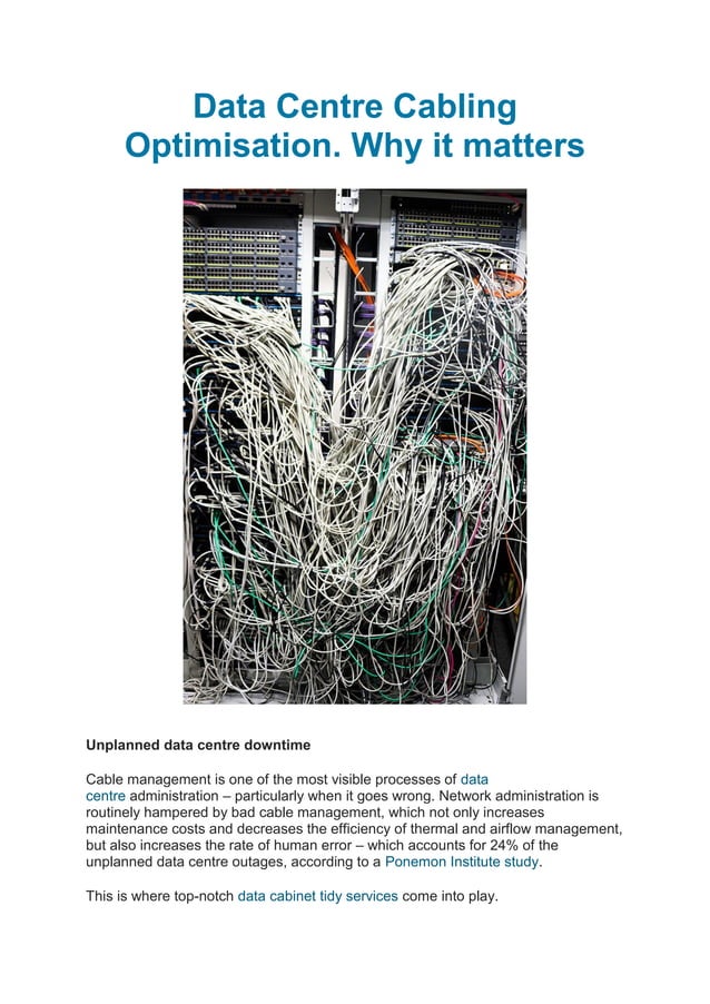 Data centre cabling optimisation | PDF