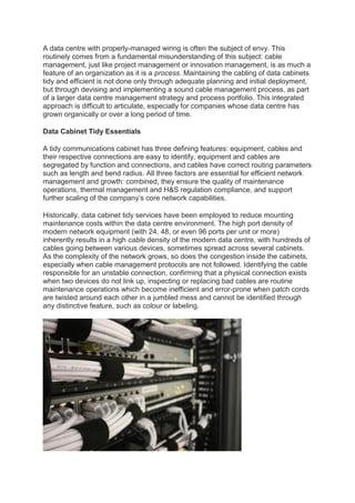 Data centre cabling optimisation | PDF