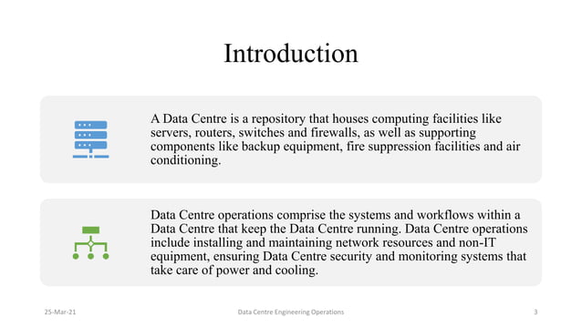 Data center engineering operations | PPTX | Cloud Computing | Internet