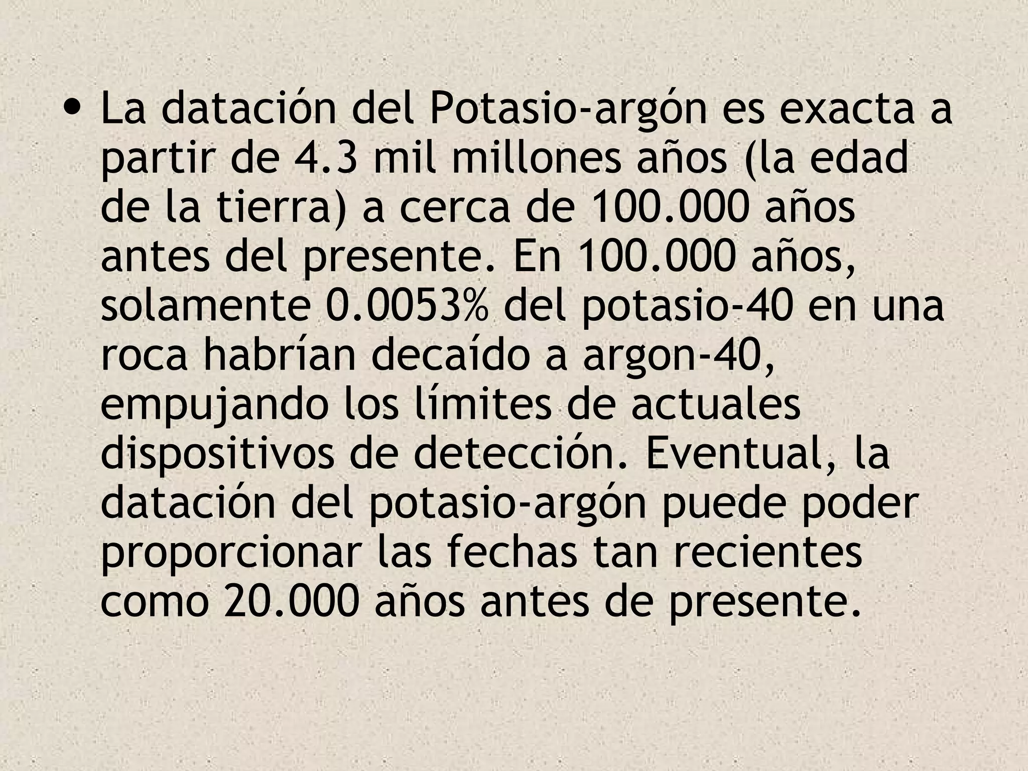 Datacion Por Potasio 40 | PPT | Geology | Science