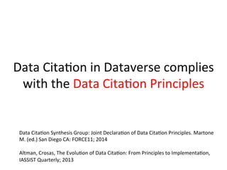 Data Citation Implementation at Dataverse | PPT