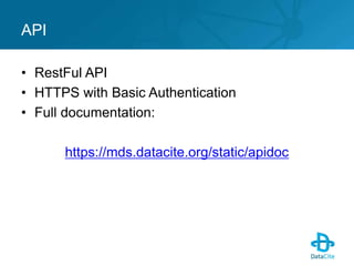 DataCite How To: Use the MDS | PPT