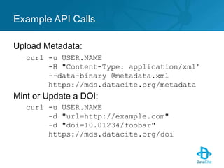 DataCite How To: Use the MDS | PPT