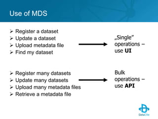 DataCite How To: Use the MDS | PPT