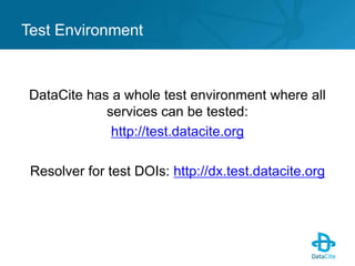 DataCite How To: Use the MDS | PPT