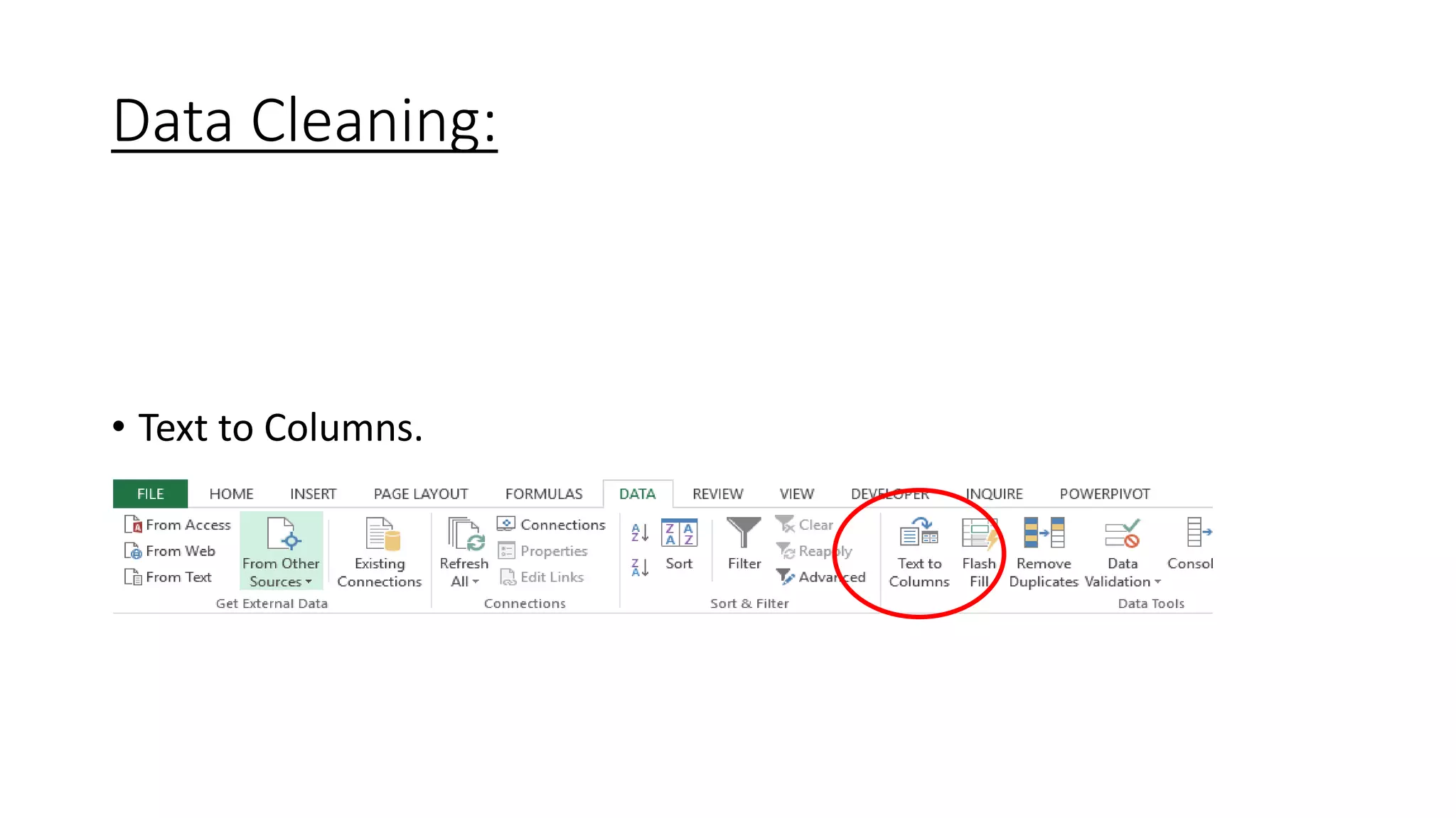 Data cleaning using Excel | PPTX