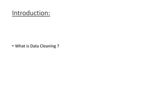 Data cleaning using Excel | PPTX