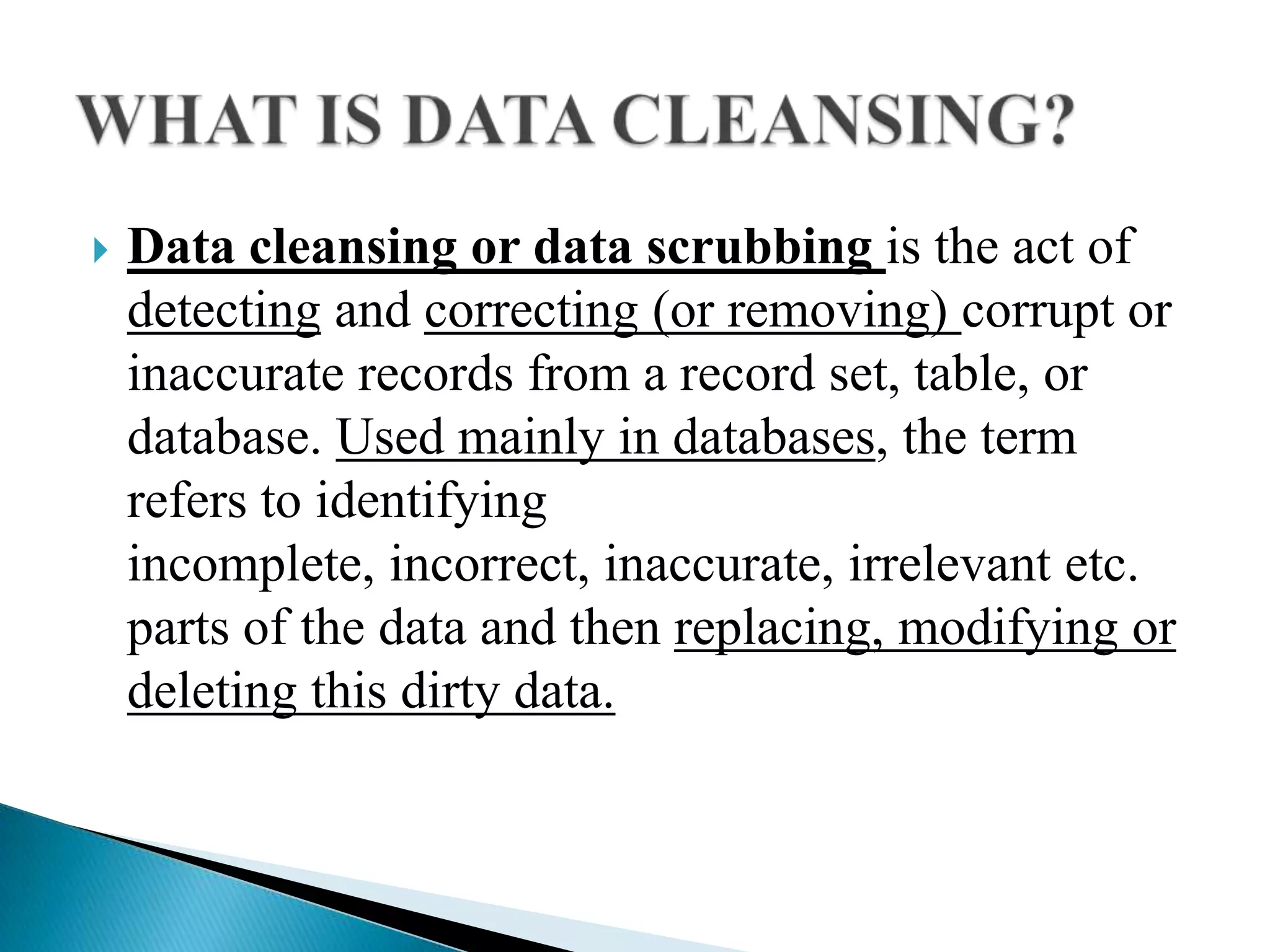 Data cleansing | PPTX