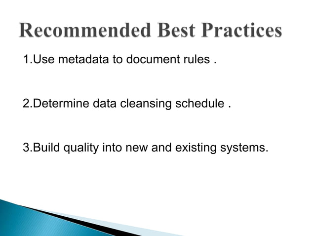 Data cleansing | PPTX | Databases | Computer Software and Applications