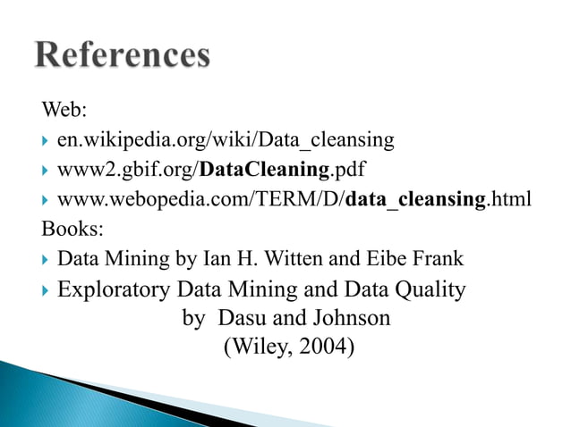 Data cleansing | PPTX | Databases | Computer Software and Applications