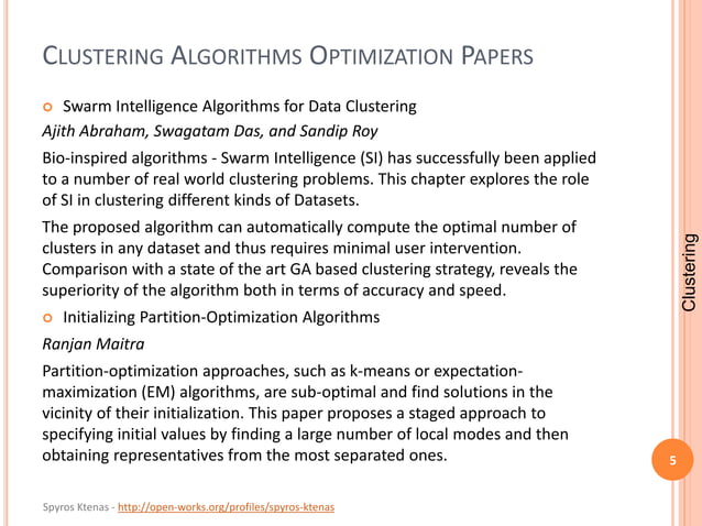 Data clustering and optimization techniques | PPTX | Computing | Technology & Computing