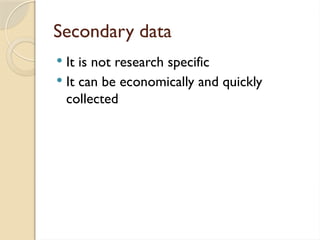 Data collection, primary data and secondary data, types | PPTX