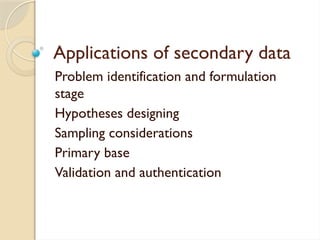 Data collection, primary data and secondary data, types | PPTX