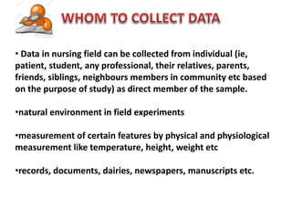 Data collection - Nursing research | PPTX