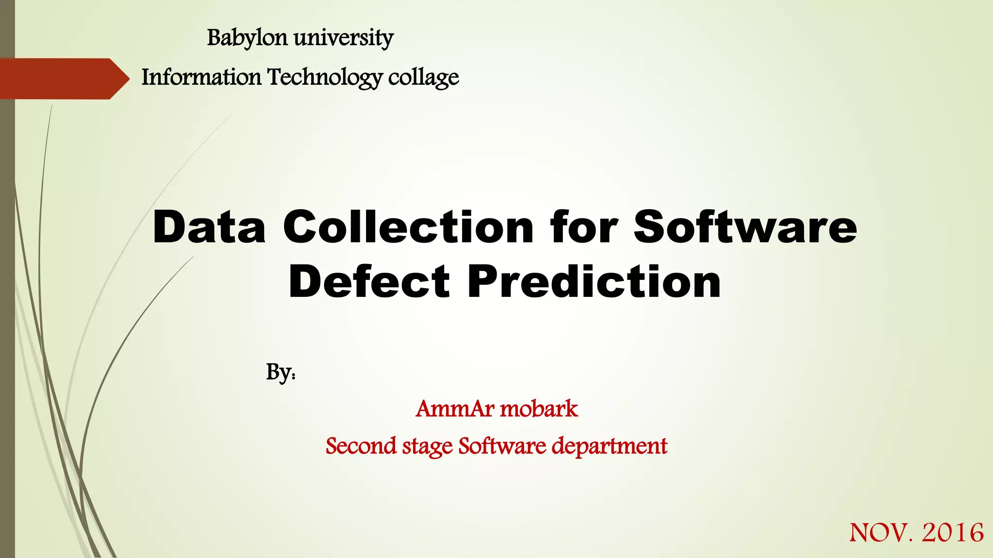 Data collection for software defect prediction | PPT