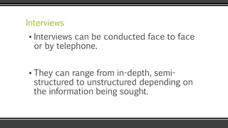 Data collection methods | PPTX | Education