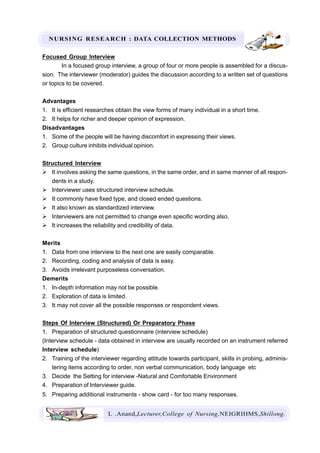 Data Collection Methods - Nursing Research | PDF