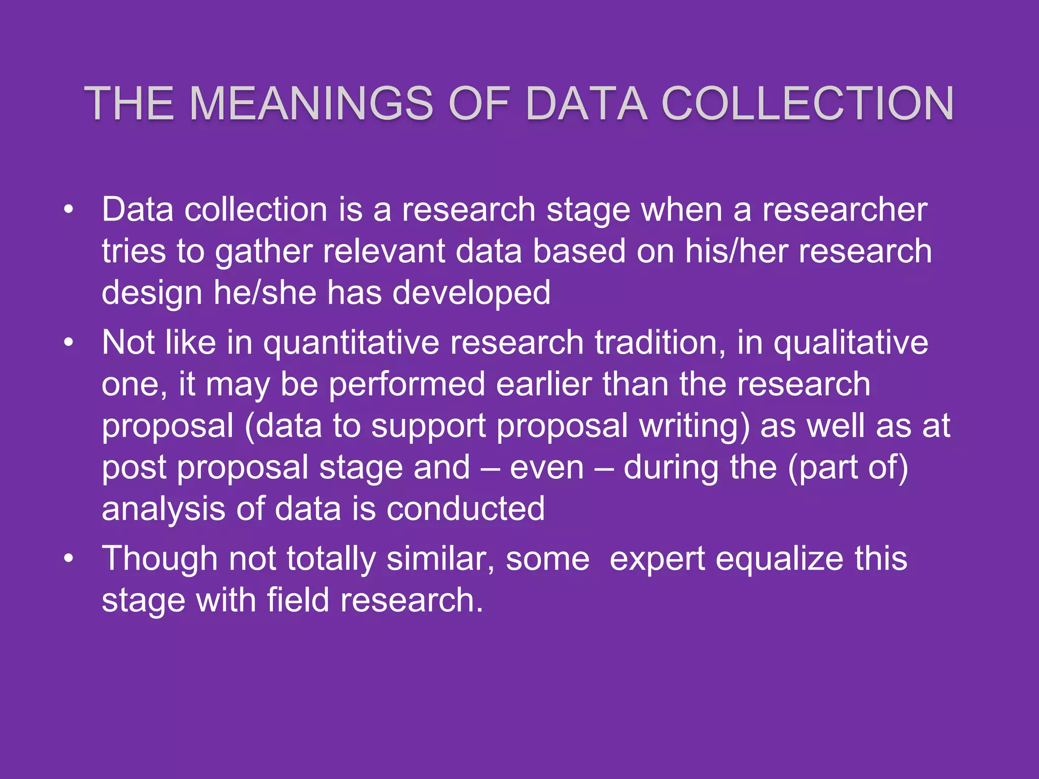 Data collection methods in qualitative research | PPT