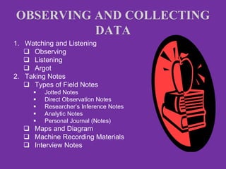 Data collection methods in qualitative research | PPT