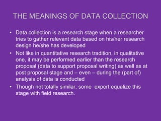 Data collection methods in qualitative research | PPT