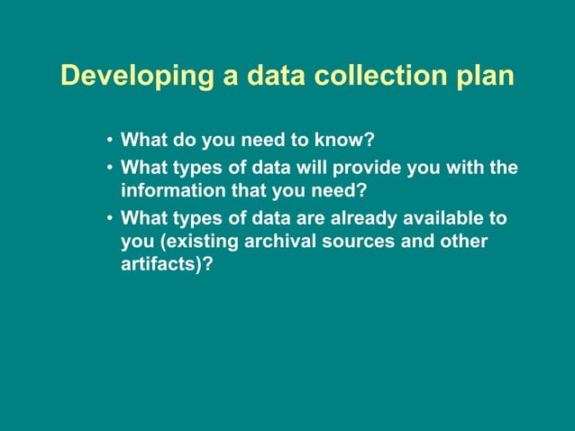 datacollectionplan.ppt | Free Download