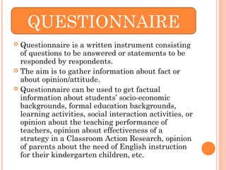 Data collection & research instruments | PPT