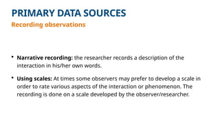data collection sources: instruments to work class observation .pptx