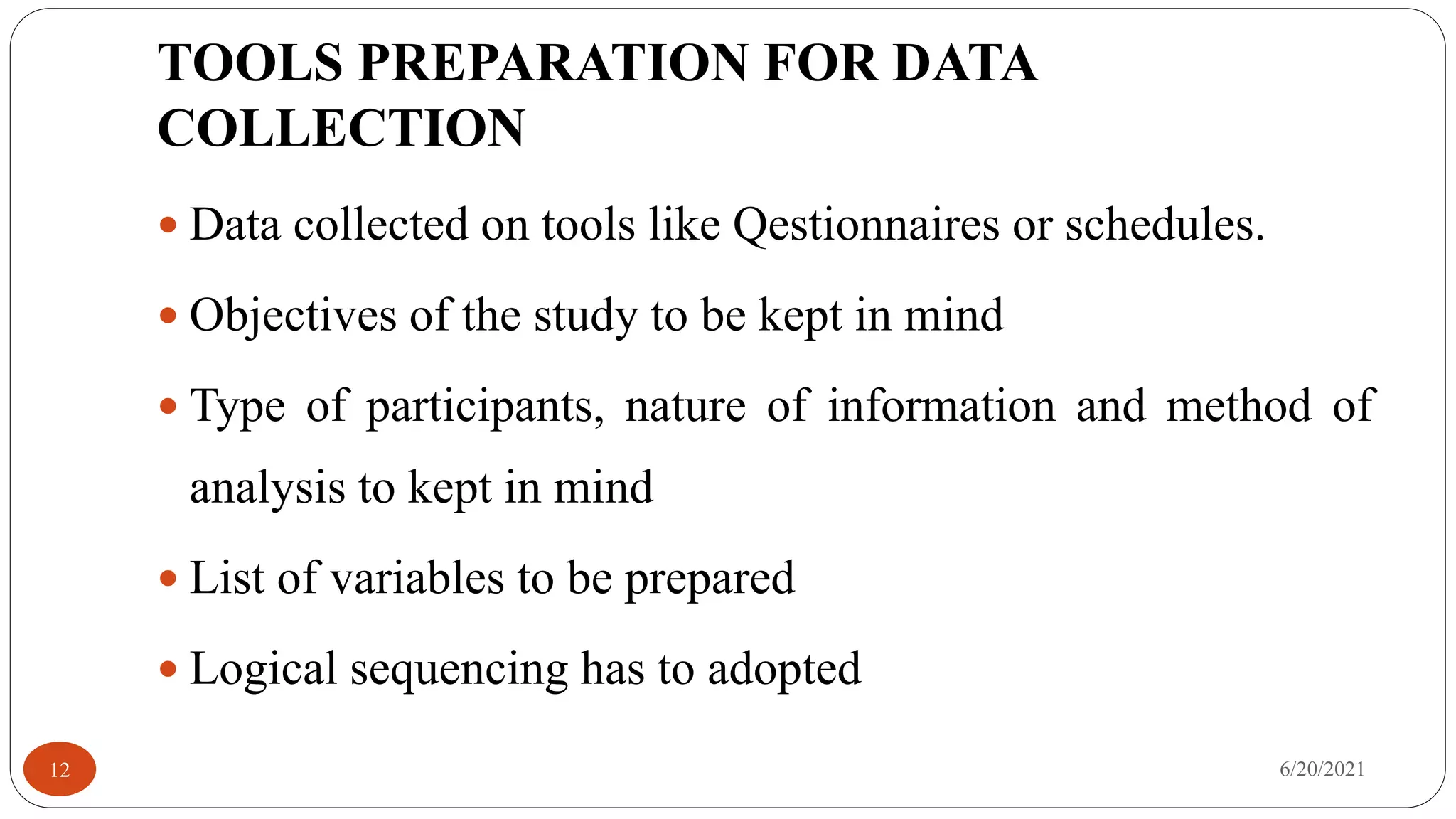 Data collection tools and technique | PPTX