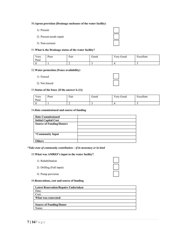 Data collection wash questionnaire (3) | PDF | Water Services | Home ...