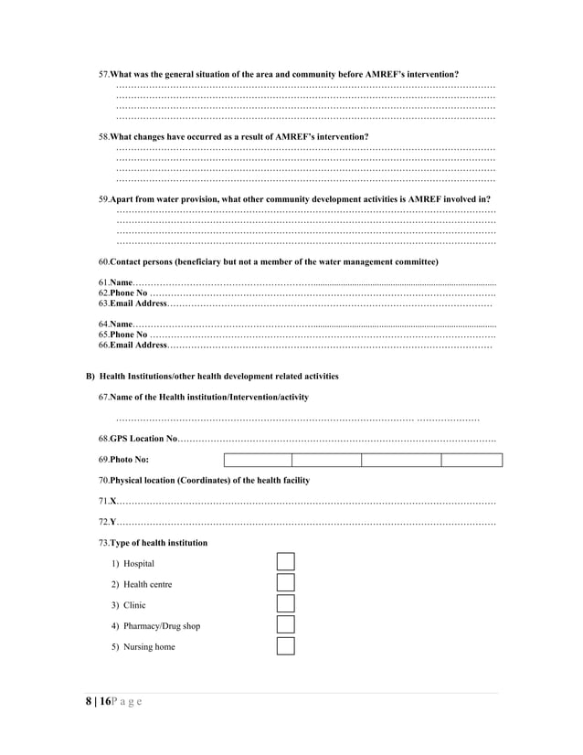 Data collection wash questionnaire (3) | PDF | Water Services | Home ...