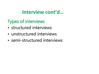Data Collection method in research method | PPT