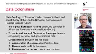 Data Colonialism and Digital Sustainability: Problems and Solutions to ...