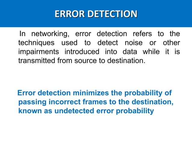 Error detection in Data comunication | PPT