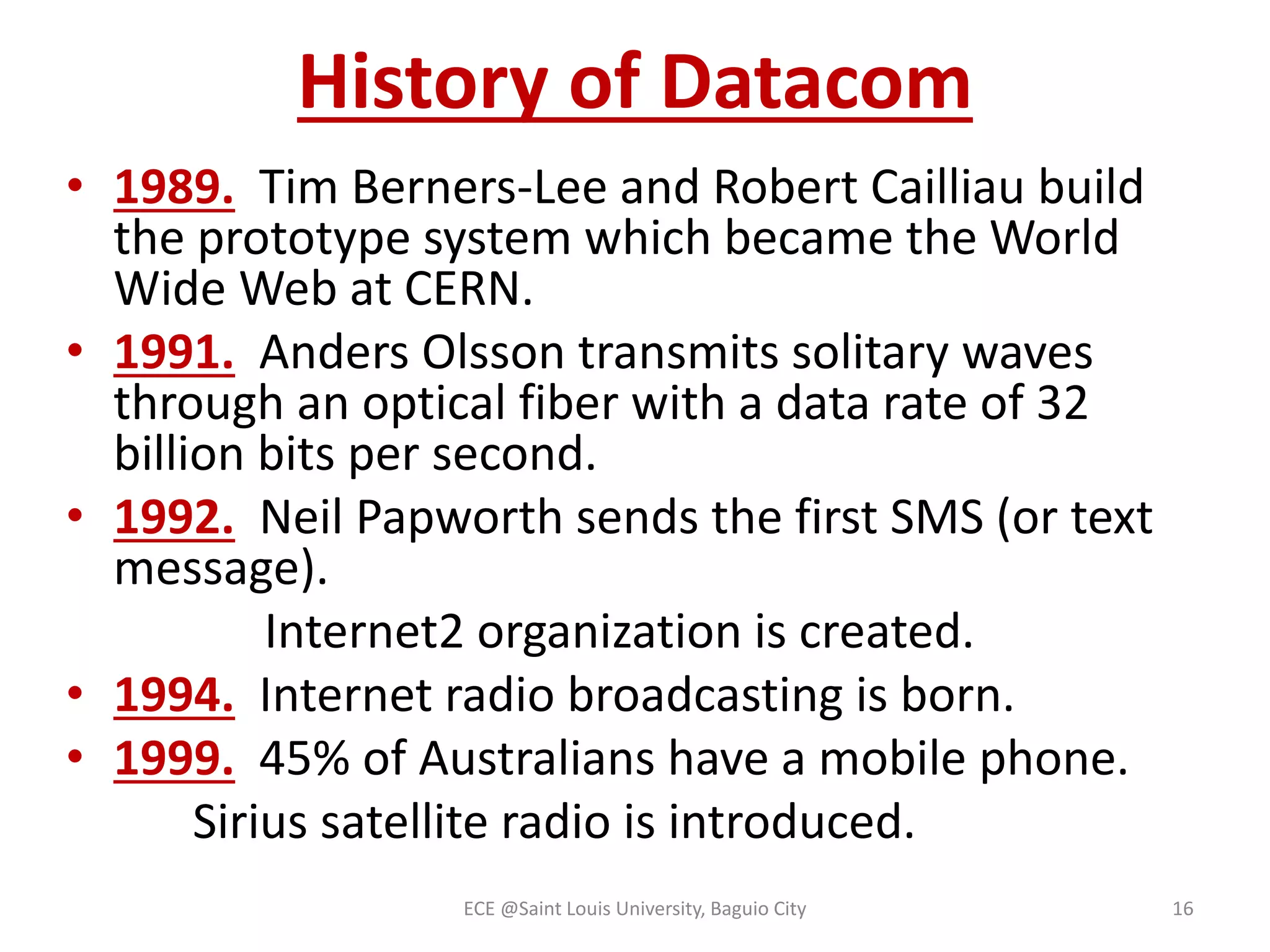 Datacom Module 1 Introduction To Data Communications Pptx