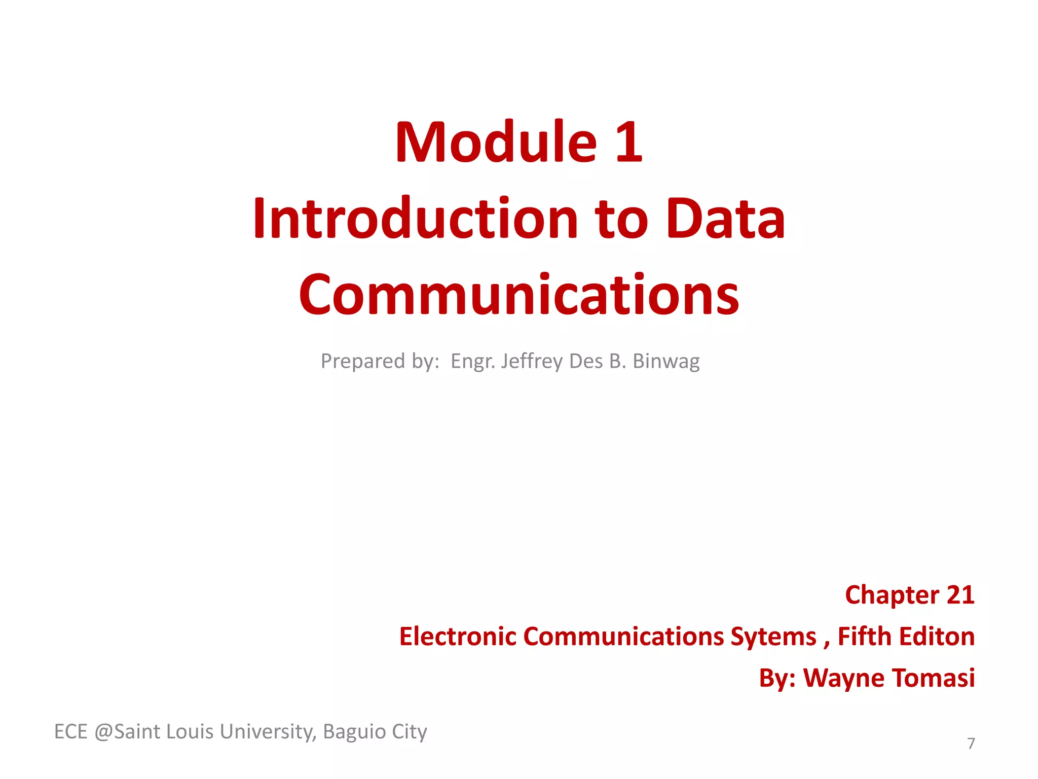 Datacom module 1: Introduction to Data Communications | PPTX