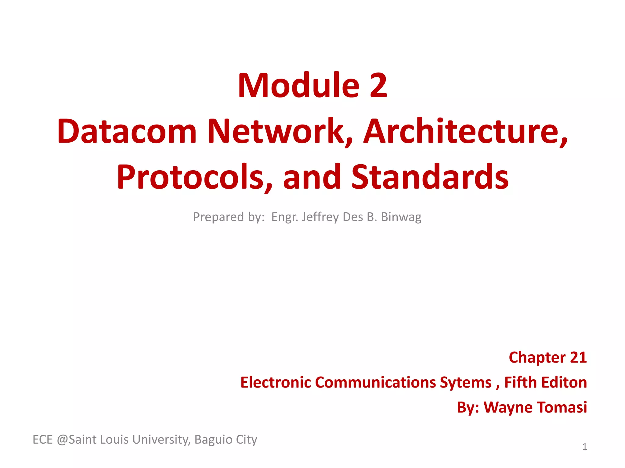 Datacom module 2: Data Communication Architecture, Protocols, and ...