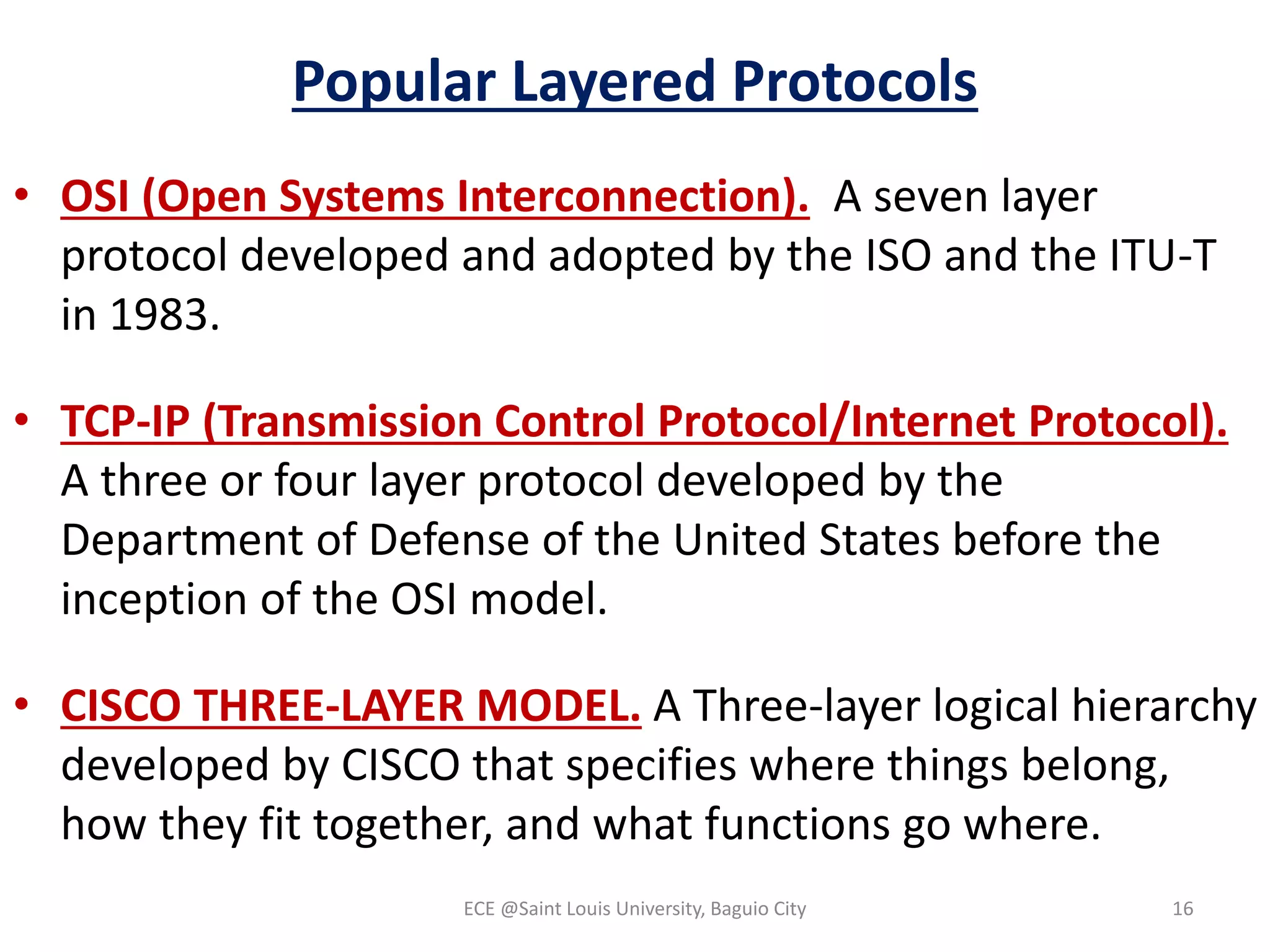 Datacom module 2: Data Communication Architecture, Protocols, and Standards | PPTX