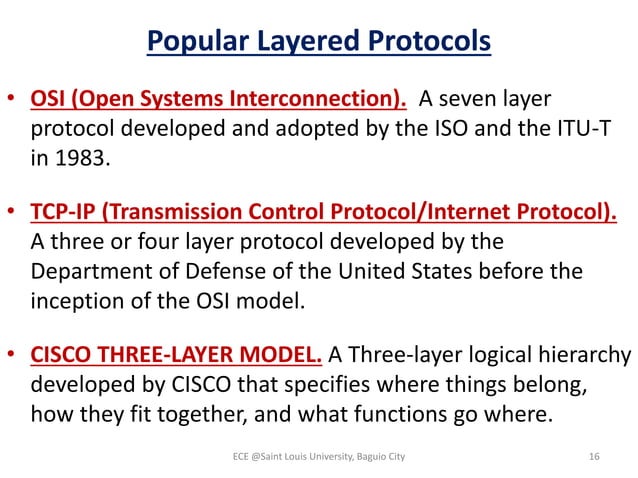 Datacom Module 2 Data Communication Architecture Protocols And Standards Pptx